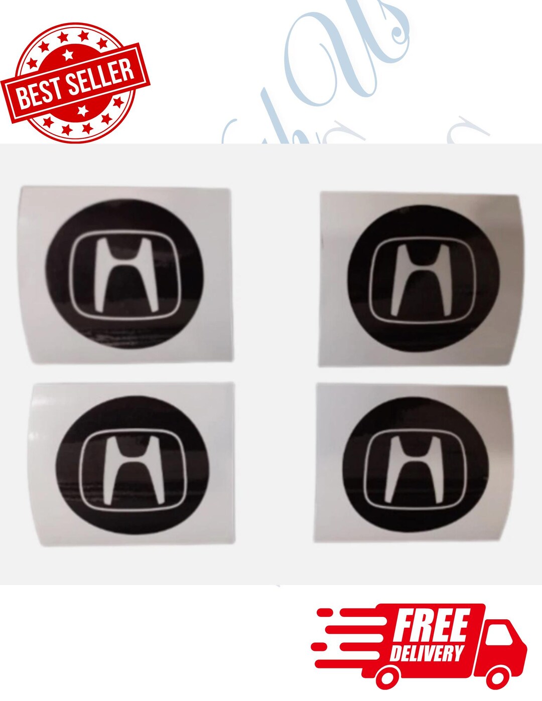 4x Logo Sticker Wheel Center Caps Decal for Honda CIVIC ACCORD CRV Vtec ...