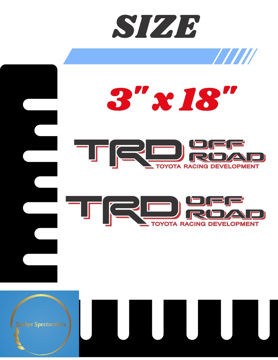 2 TRD Stickers Decals off Road Decals TRD off ROAD Toyota Racing ...