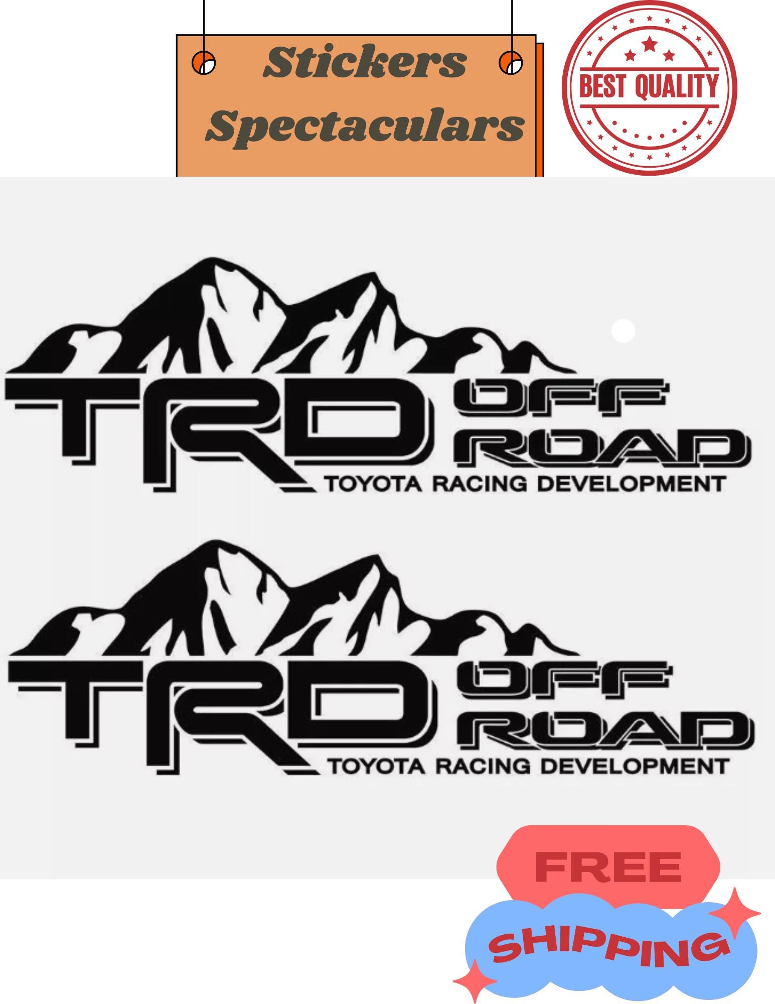 2 TRD off Road Mount Decals Vinyl TRD Mount Stickers Toyota Tacoma ...