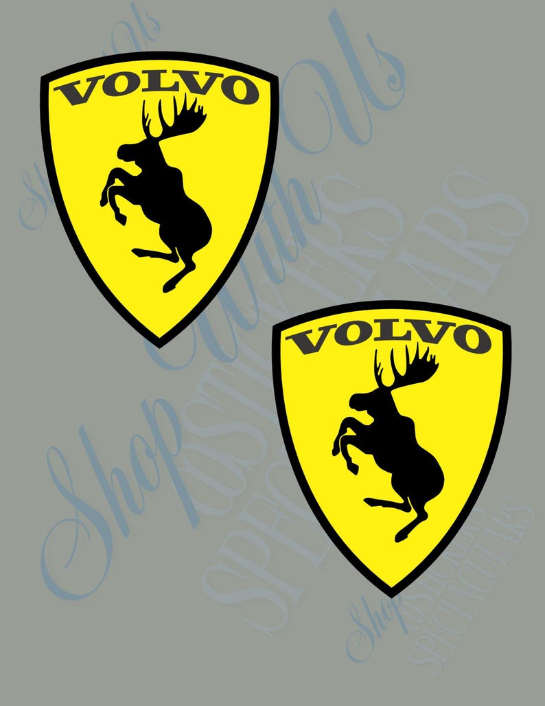 Set of 2 Moose Volvo Decals Stickers Prancing Moose Volvo Vinyl ...