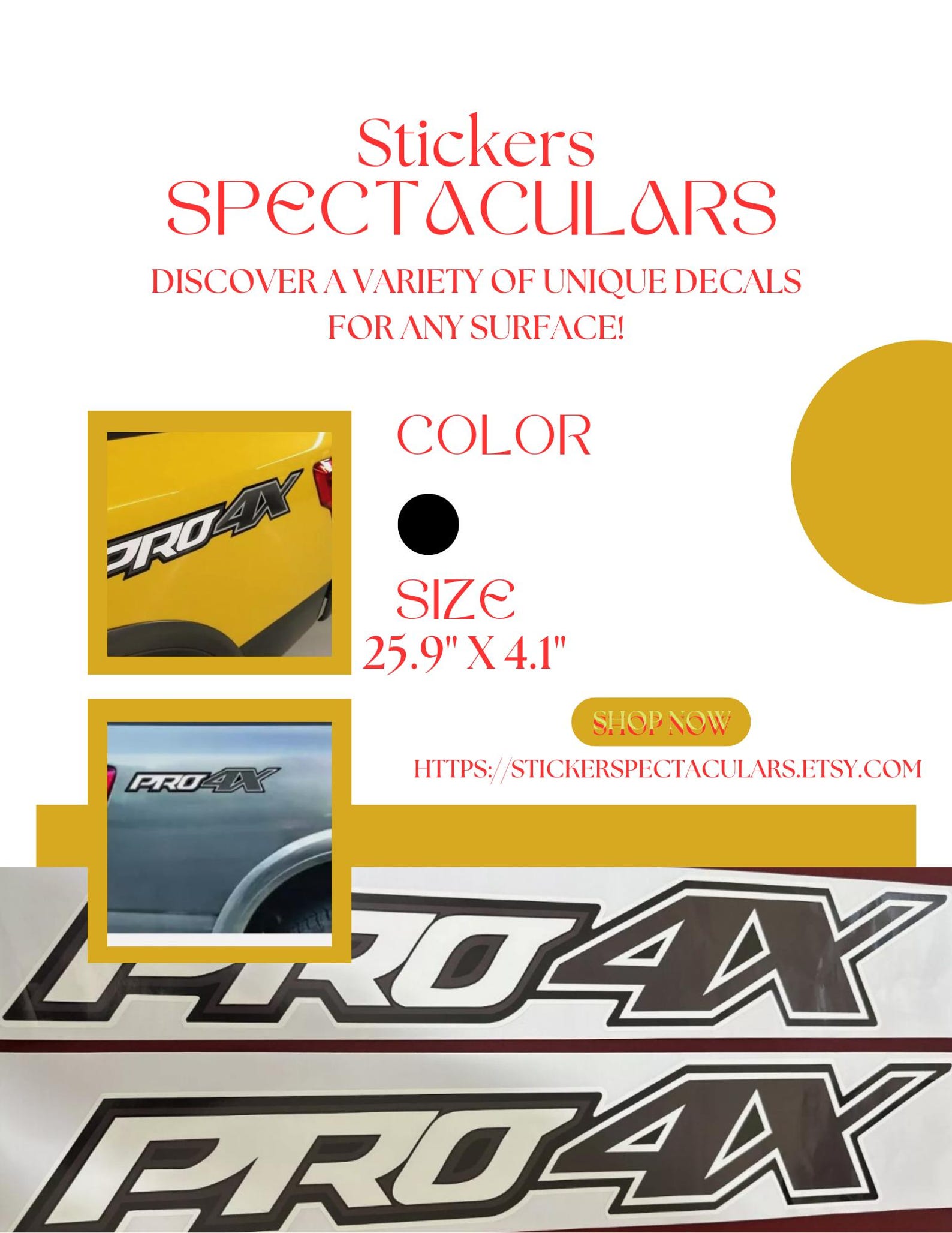 PRO 4X Decals Pro4x Stickers Vinyl PRO4X Nissan Titan Water Resistant ...