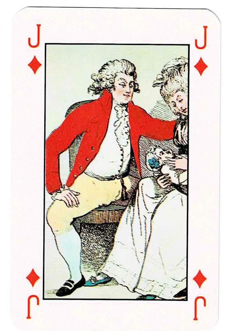 REGENCY CARICATURES on Playing Cards, Brighton Pavilion on Reverse, 2 ...
