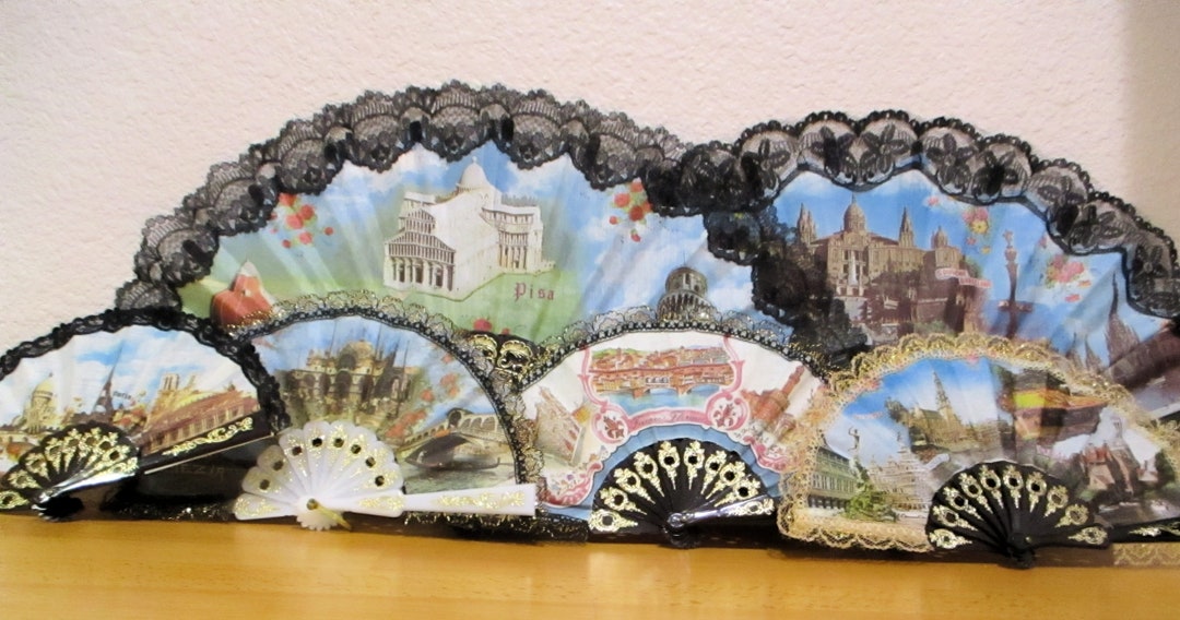 Souvenir Folding Fans, European Cities, Lot of 6 Hand Fans - Etsy