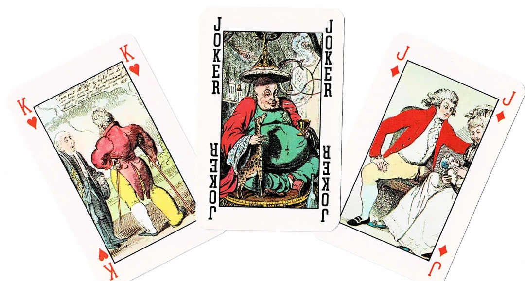 REGENCY CARICATURES on Playing Cards, Brighton Pavilion on Reverse, 2 ...
