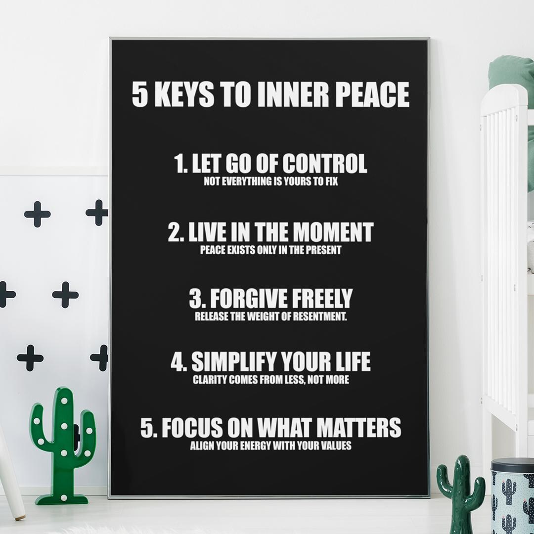 Inner Peace Motivational Wall Art, Modern, Fitness and Mindset Posters ...