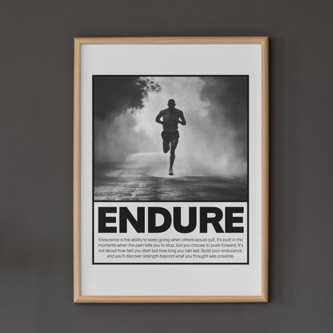 Endure Motivational Wall Art, Modern Posters, Fitness and Mindset Decor ...