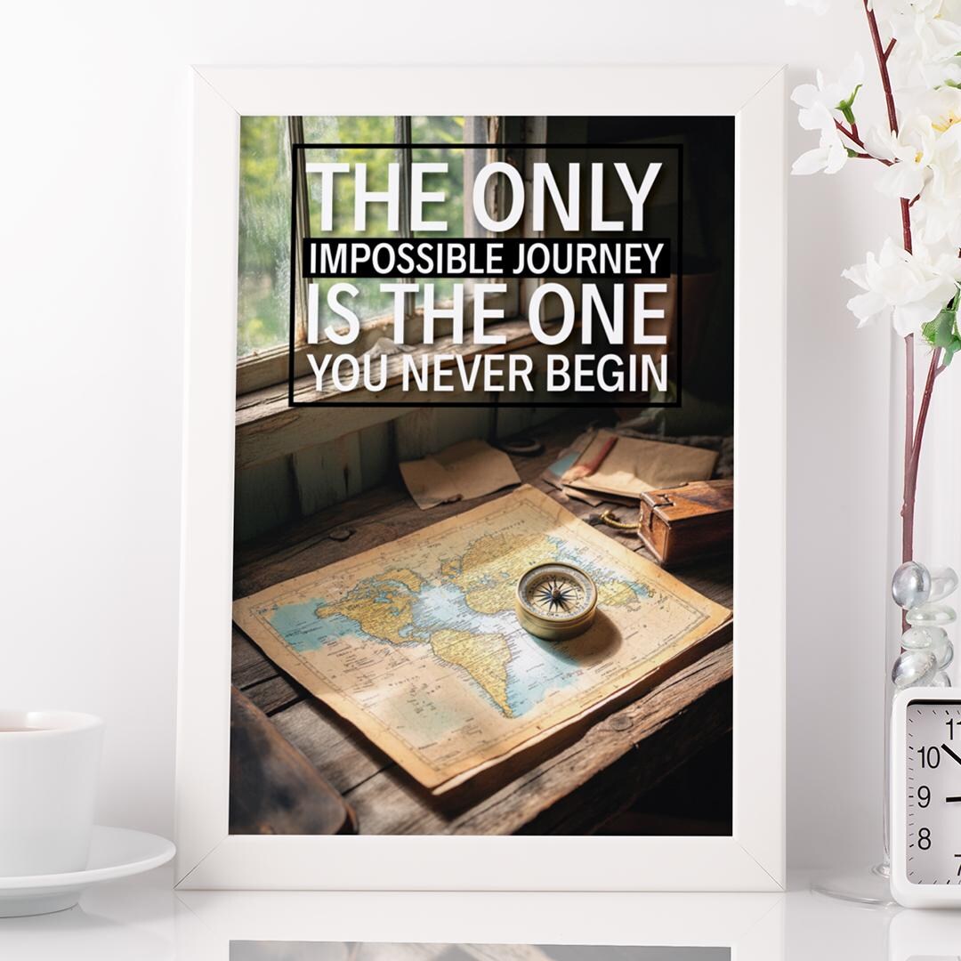 Begin Your Journey Motivational Wall Art, Modern, Fitness and Mindset ...