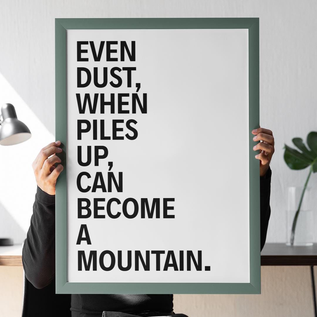 Japanese Proverb Motivational Wall Art, Modern, Fitness and Mindset ...