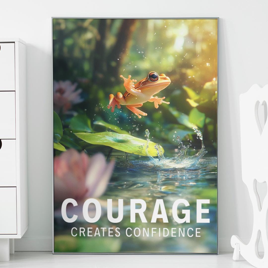 Courage Motivational Wall Art, Modern, Fitness and Mindset Posters ...