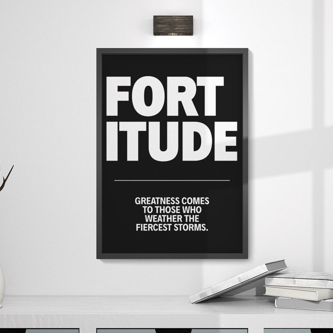Fortitude Motivational Wall Art Print Posters, Inspiring Quotes, Gym ...