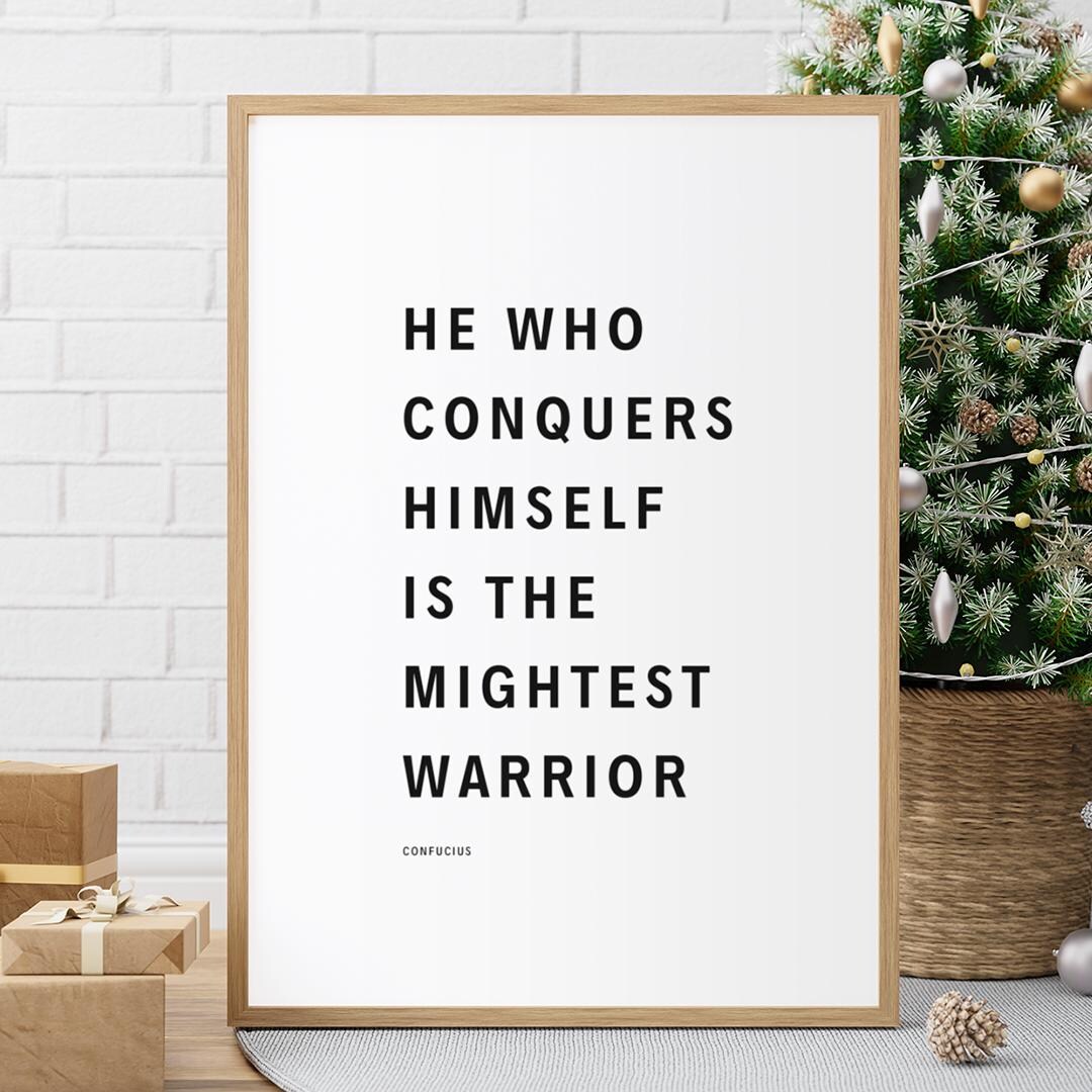 Conquer Yourself Wall Art, Modern, Fitness and Mindset Posters, Inspirational Gym and Office Art ...