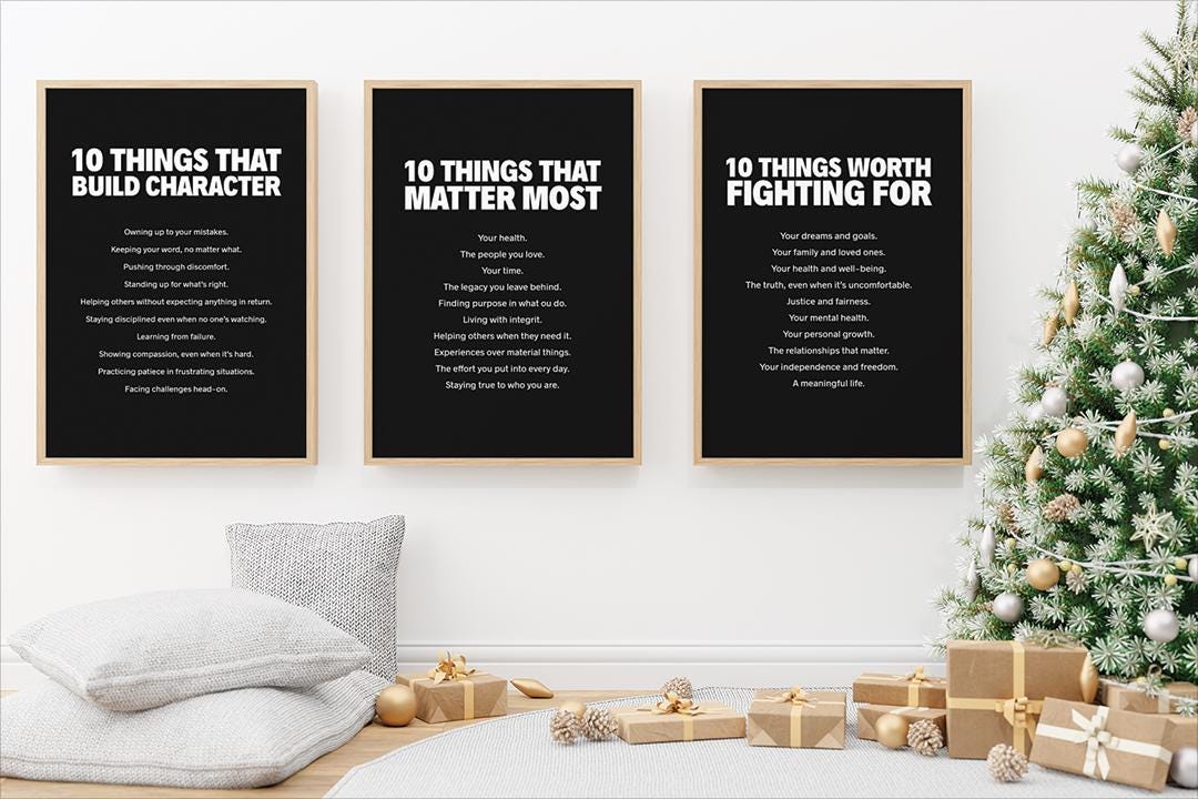 10 Things That Matter Most Motivational Wall Art Print Posters ...