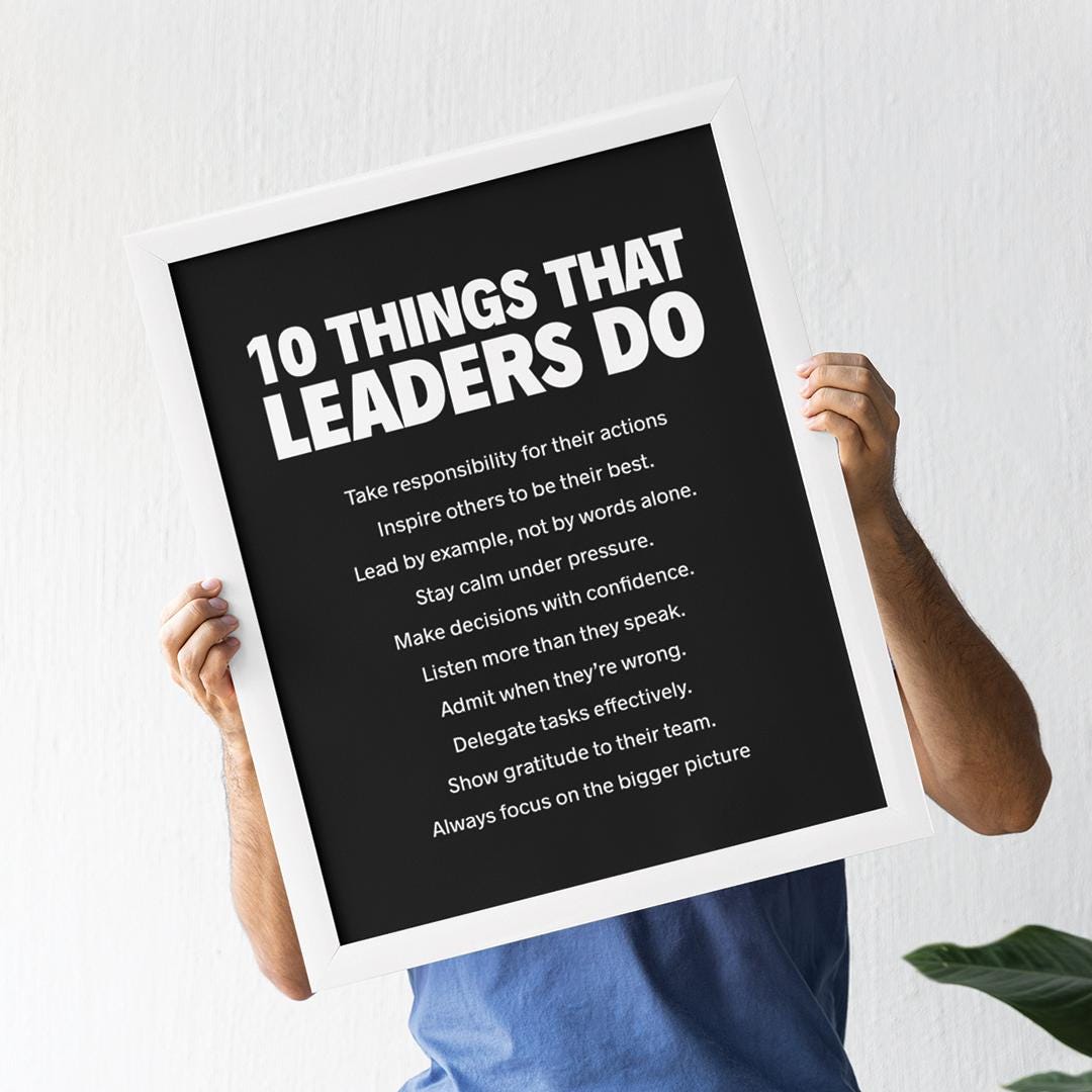 10 Things That Leaders Do Motivational Wall Art Print Posters ...