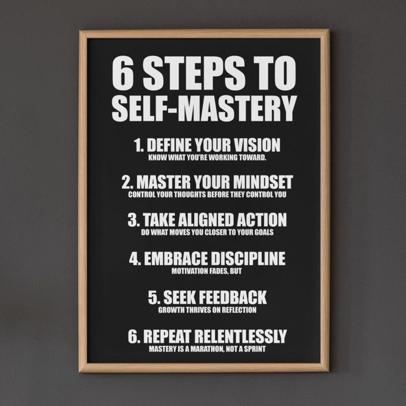 Self-mastery Motivational Wall Art, Modern, Fitness and Mindset Posters ...