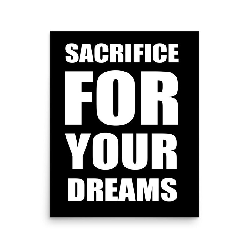 Sacrifice Motivational Wall Art, Modern, Fitness and Mindset Posters ...