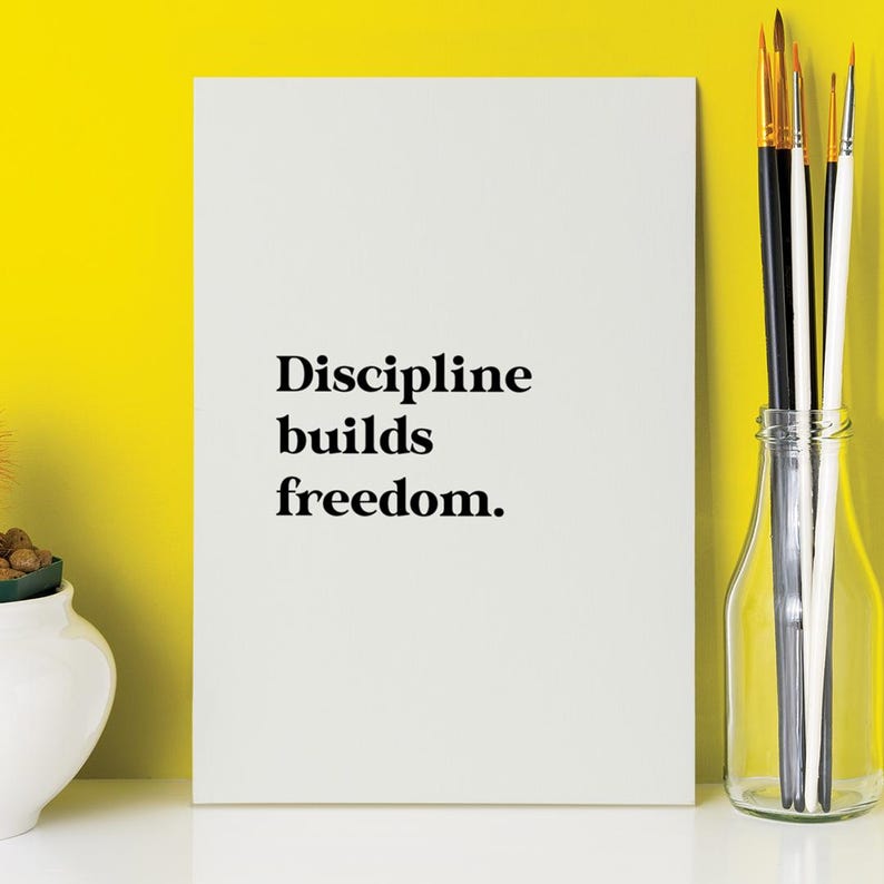 Discipline Motivational Wall Art, Modern Posters, Fitness and Mindset ...