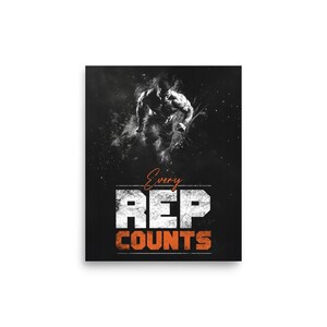 Every Rep Counts Motivational Wall Art, Modern, Fitness and Mindset ...