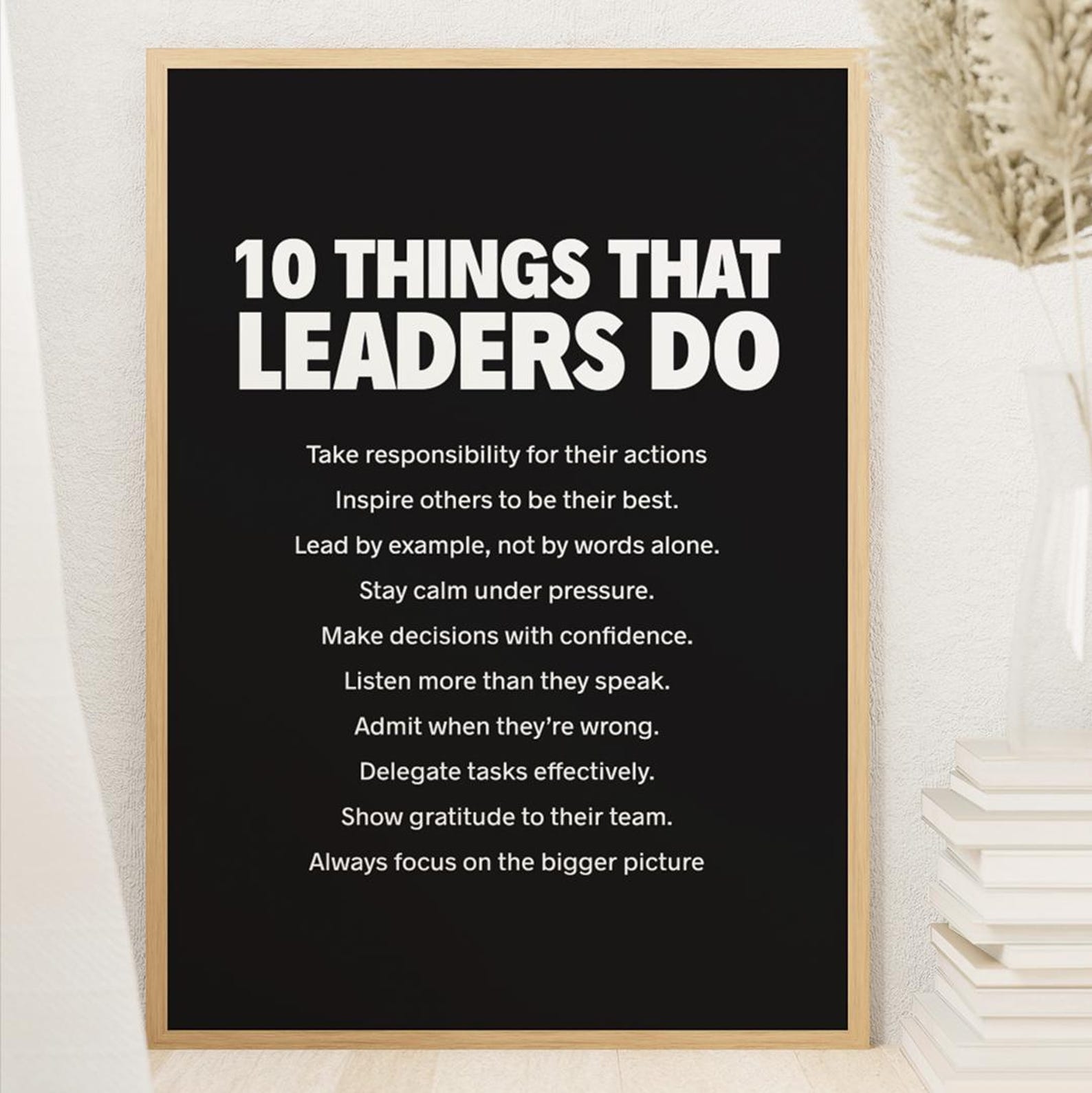 10 Things That Leaders Do Motivational Wall Art Print Posters ...