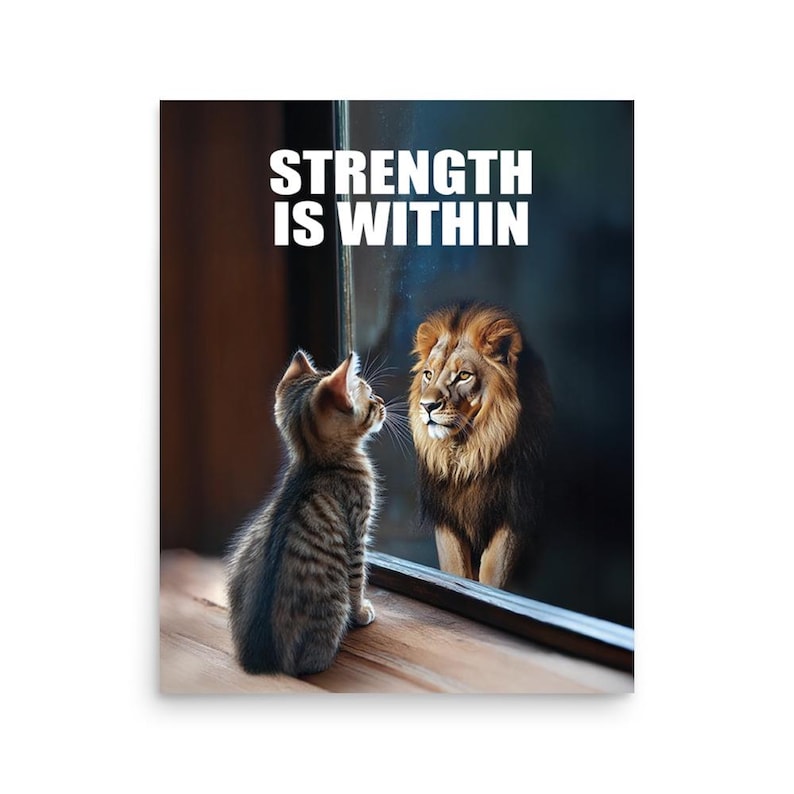 Cat Strength Motivational Wall Art, Modern, Fitness and Mindset Posters ...