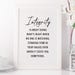 Integrity Wall Art, Modern, Fitness and Mindset Posters, Inspirational ...