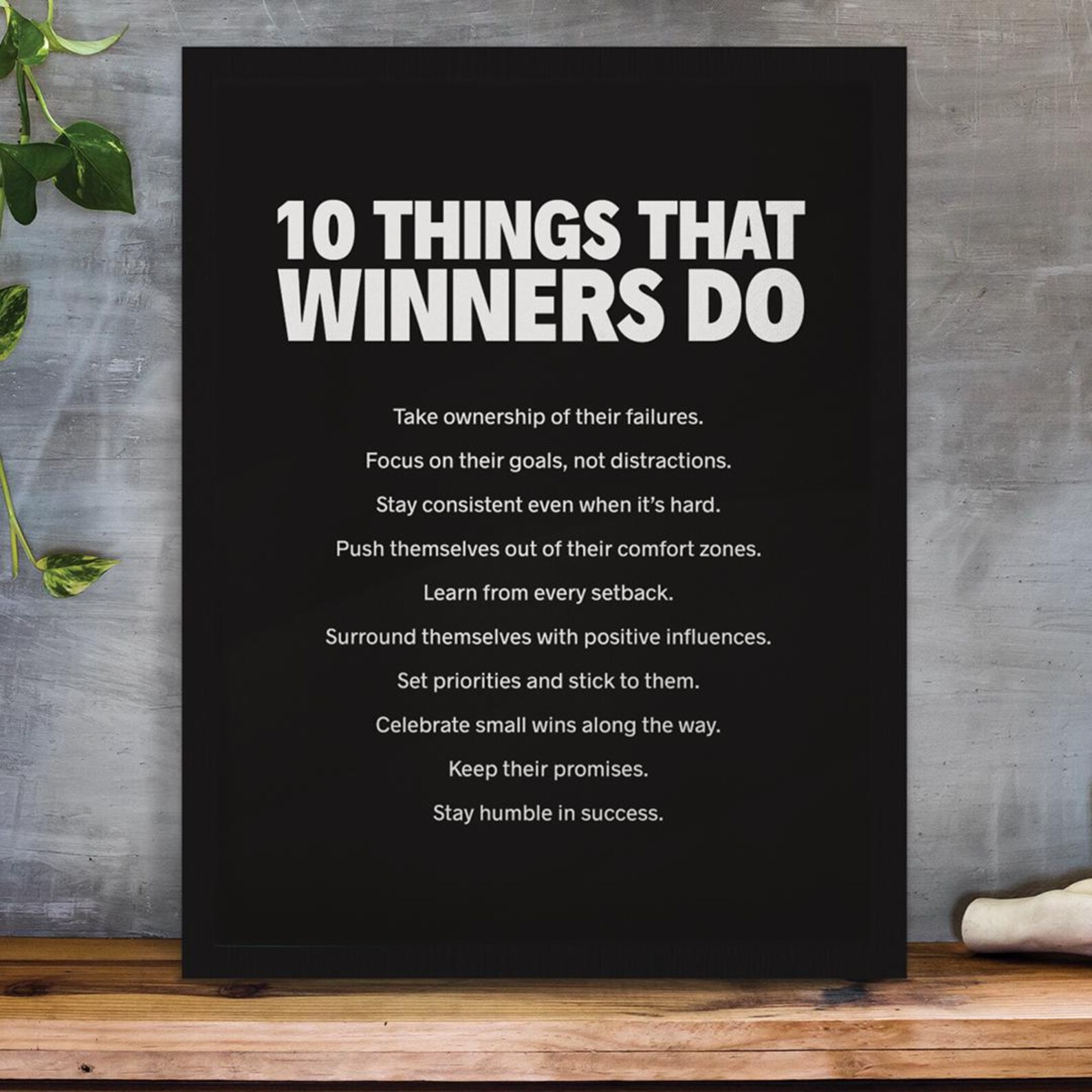 10 Things That Winners Do Motivational Wall Art Print Posters ...