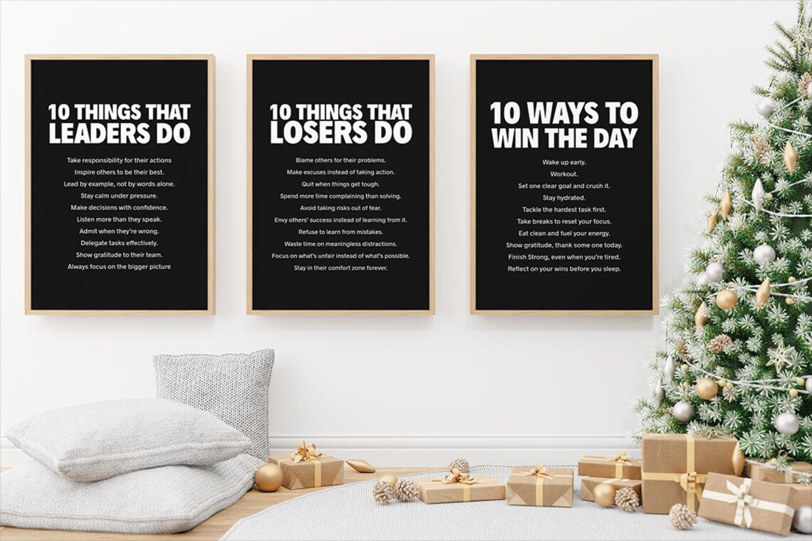 10 Things That Losers Do Motivational Wall Art Print Posters, Inspiring ...