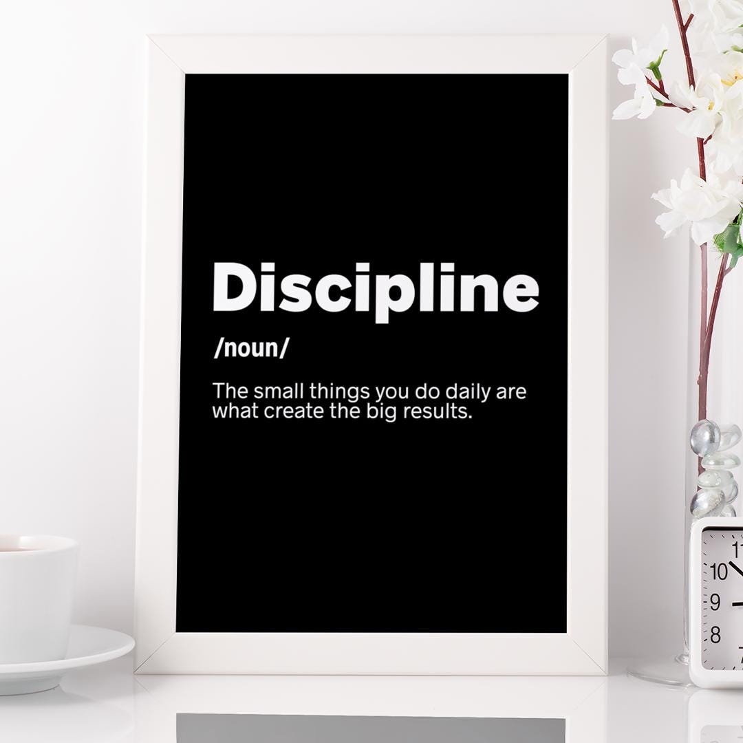 Discipline Motivational Wall Art, Modern, Fitness and Mindset Posters ...