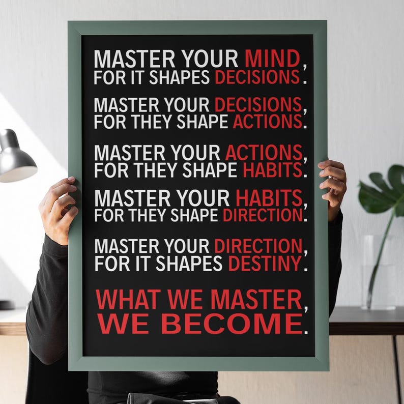 Master Your Mind Motivational Wall Art, Modern, Fitness and Mindset ...