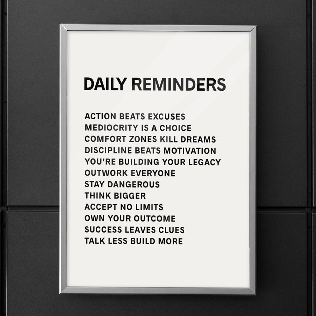 Daily Reminders Wall Art, Modern, Fitness and Mindset Posters ...