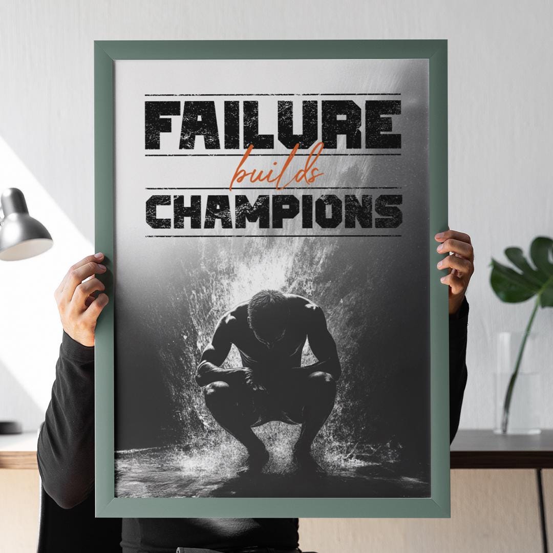 Building Champions Motivational Wall Art, Modern, Fitness and Mindset ...
