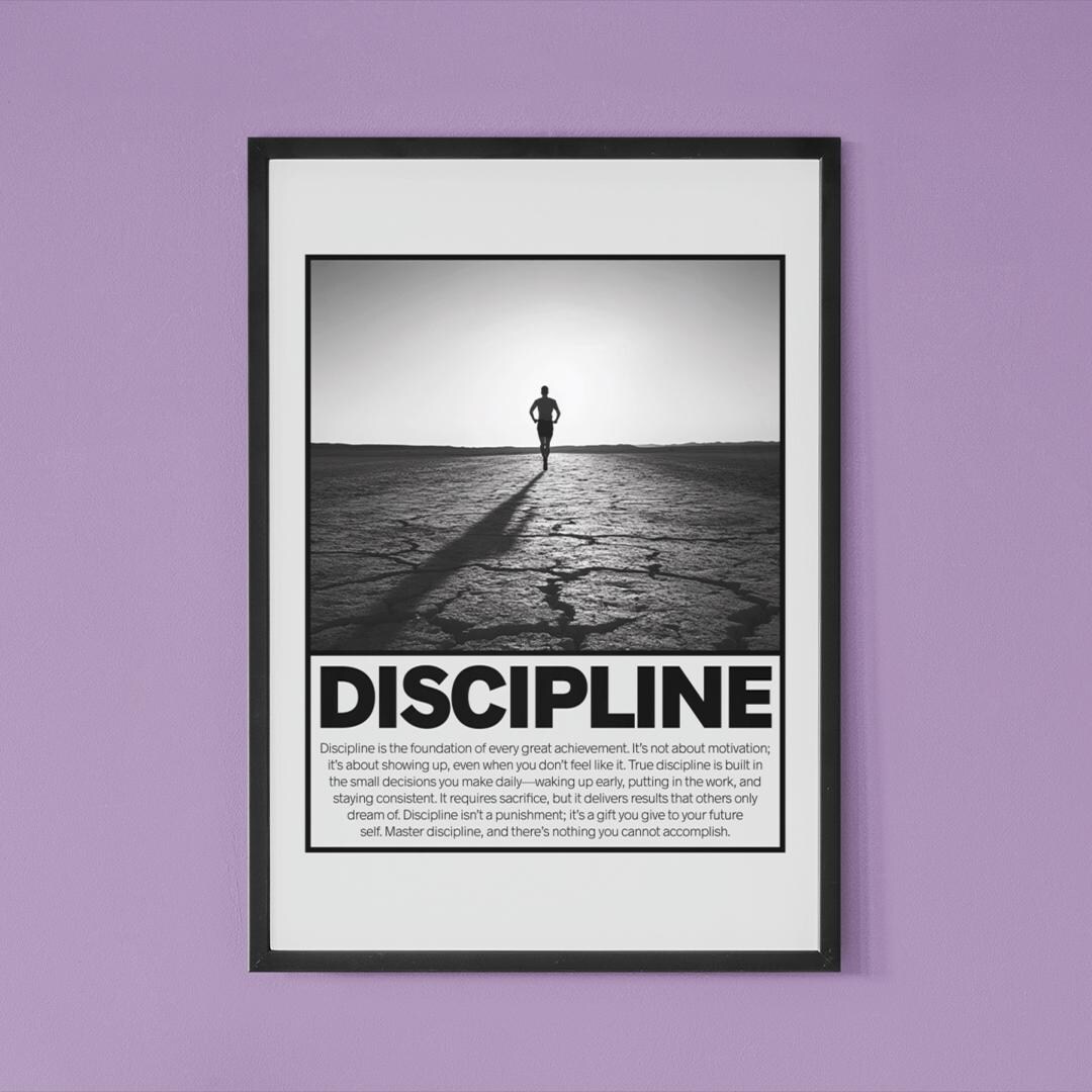Discipline Motivational Wall Art, Modern Posters, Fitness and Mindset ...