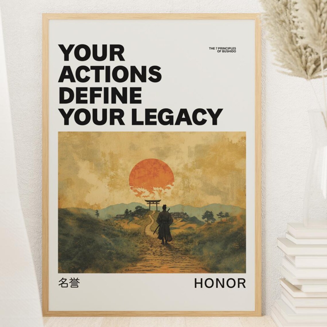 Samurai Motivational Poster, Japanese Wall Art Inspirational Quotes ...