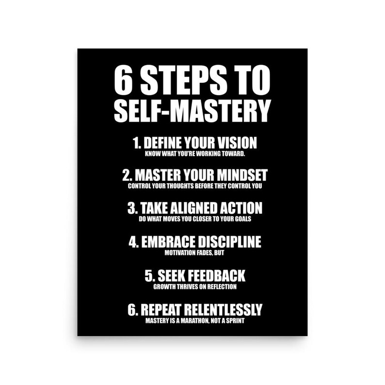 Self-mastery Motivational Wall Art, Modern, Fitness and Mindset Posters ...