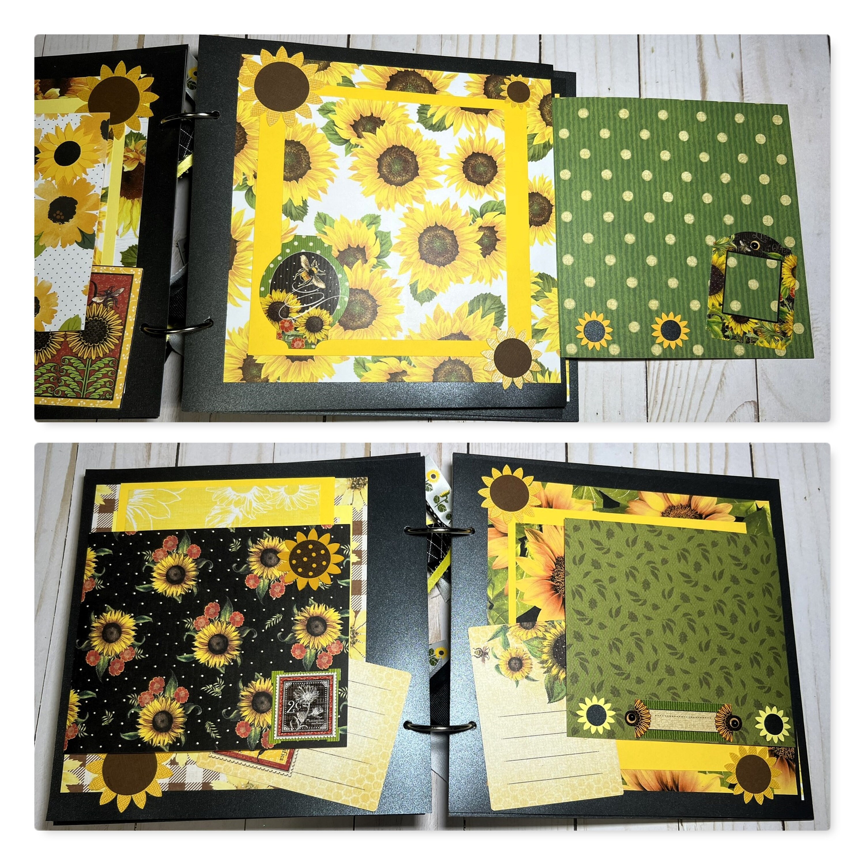 SUNFLOWER Scrapbook Album 8x8 Junk Journal 12 Pages - Etsy