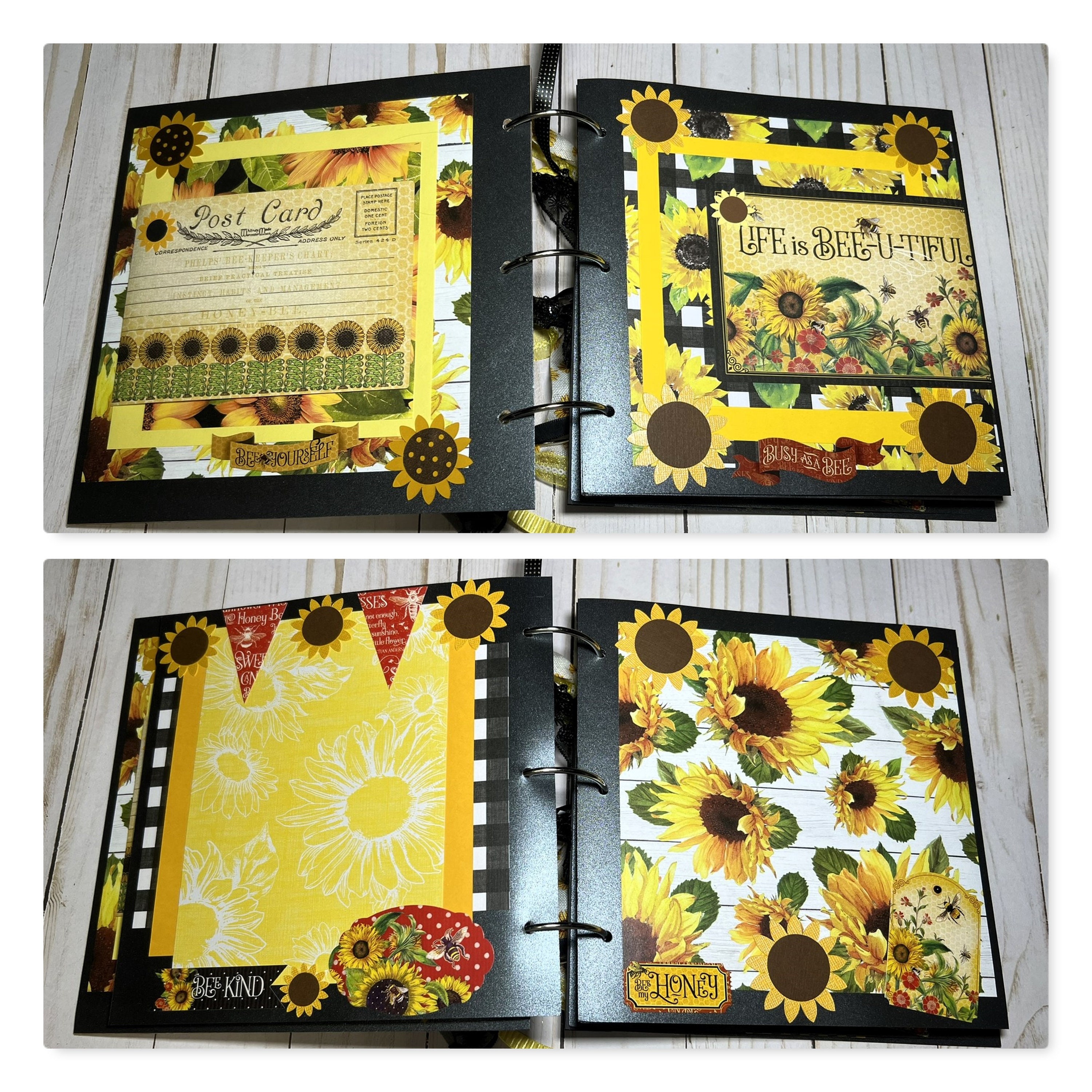 SUNFLOWER Scrapbook Album 8x8 Junk Journal 18 Pages - Etsy