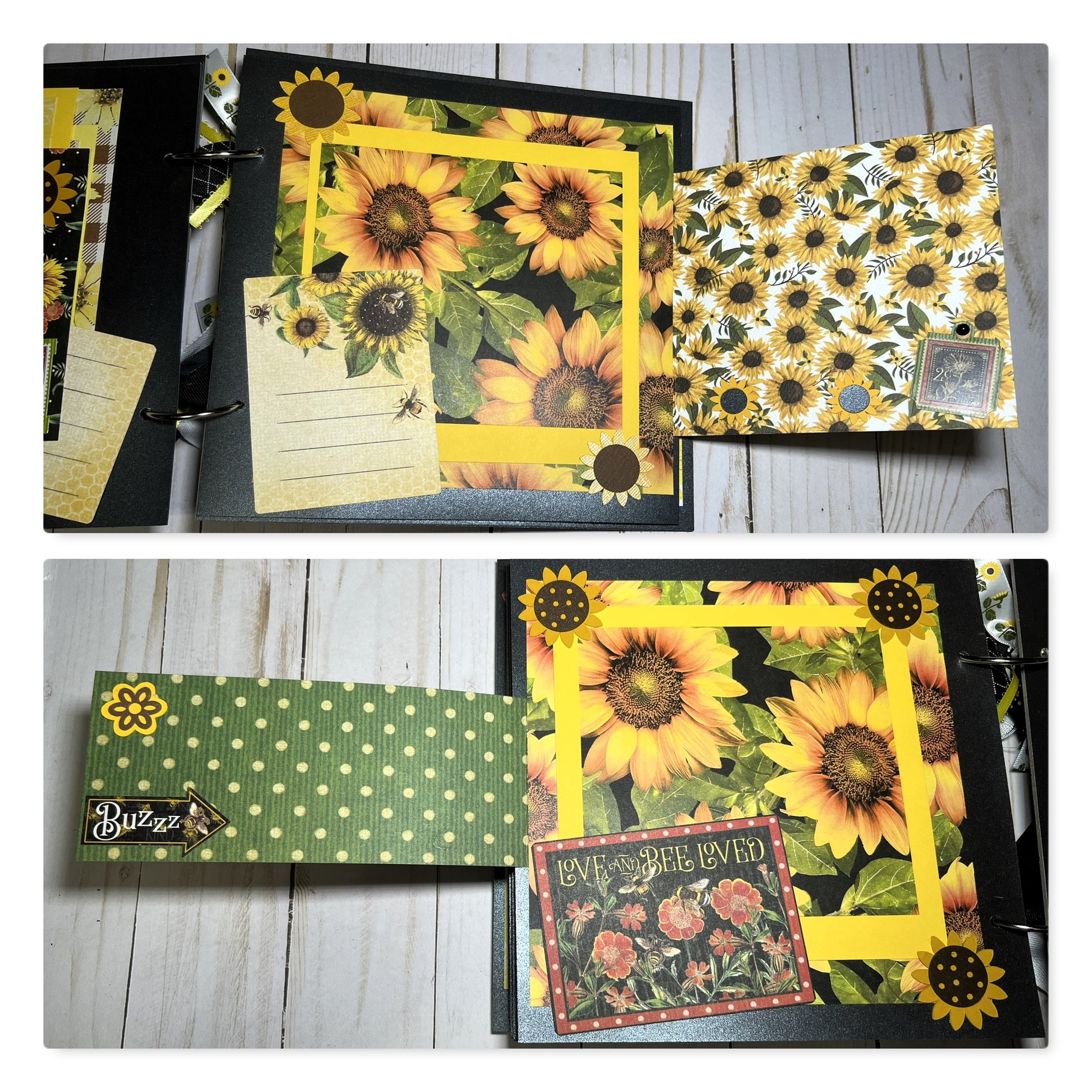 SUNFLOWER Scrapbook Album 8x8 Junk Journal 12 Pages - Etsy