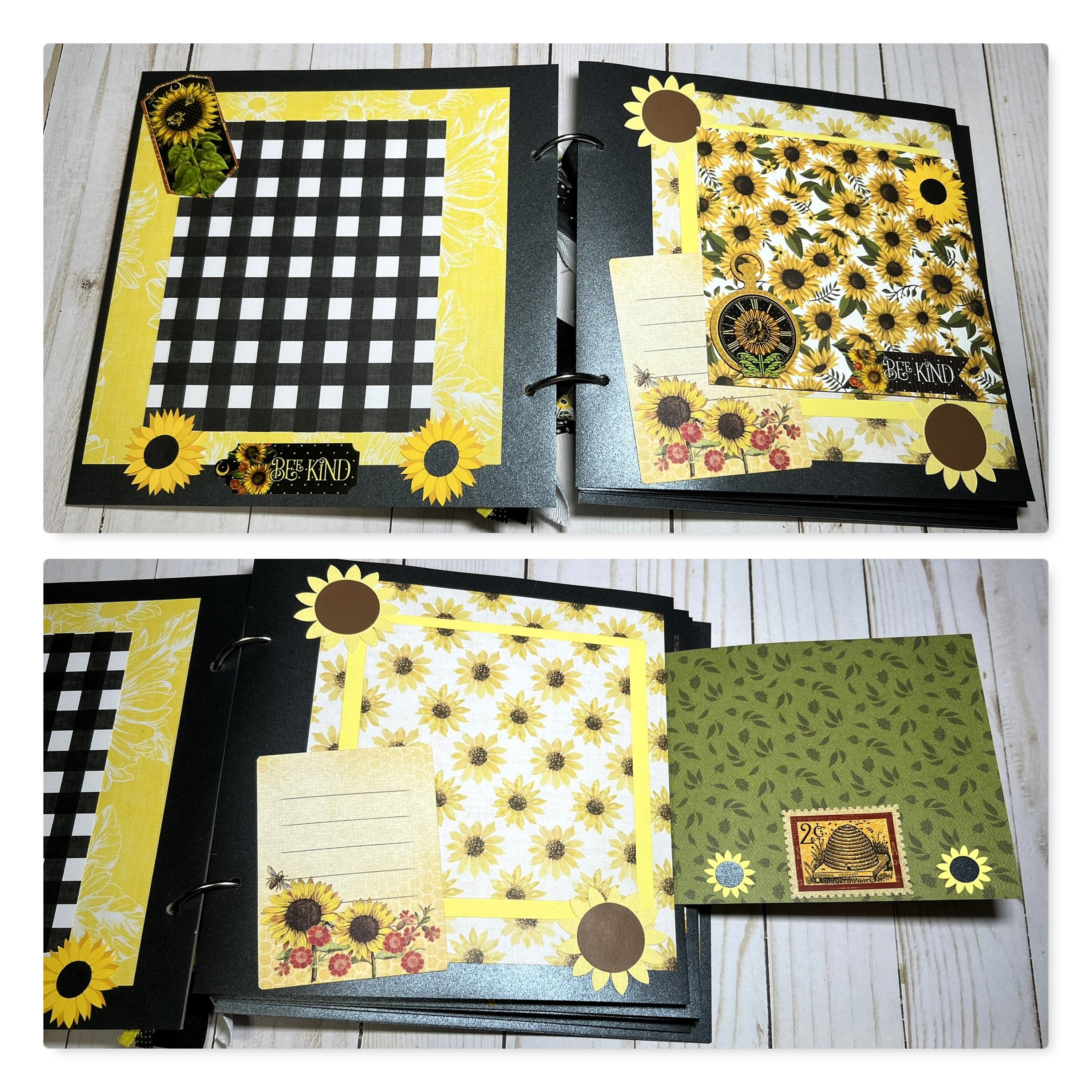 SUNFLOWER Scrapbook Album 8x8 Junk Journal 12 Pages - Etsy