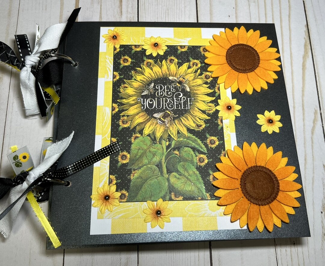 SUNFLOWER Scrapbook Album 8x8 Junk Journal 12 Pages - Etsy