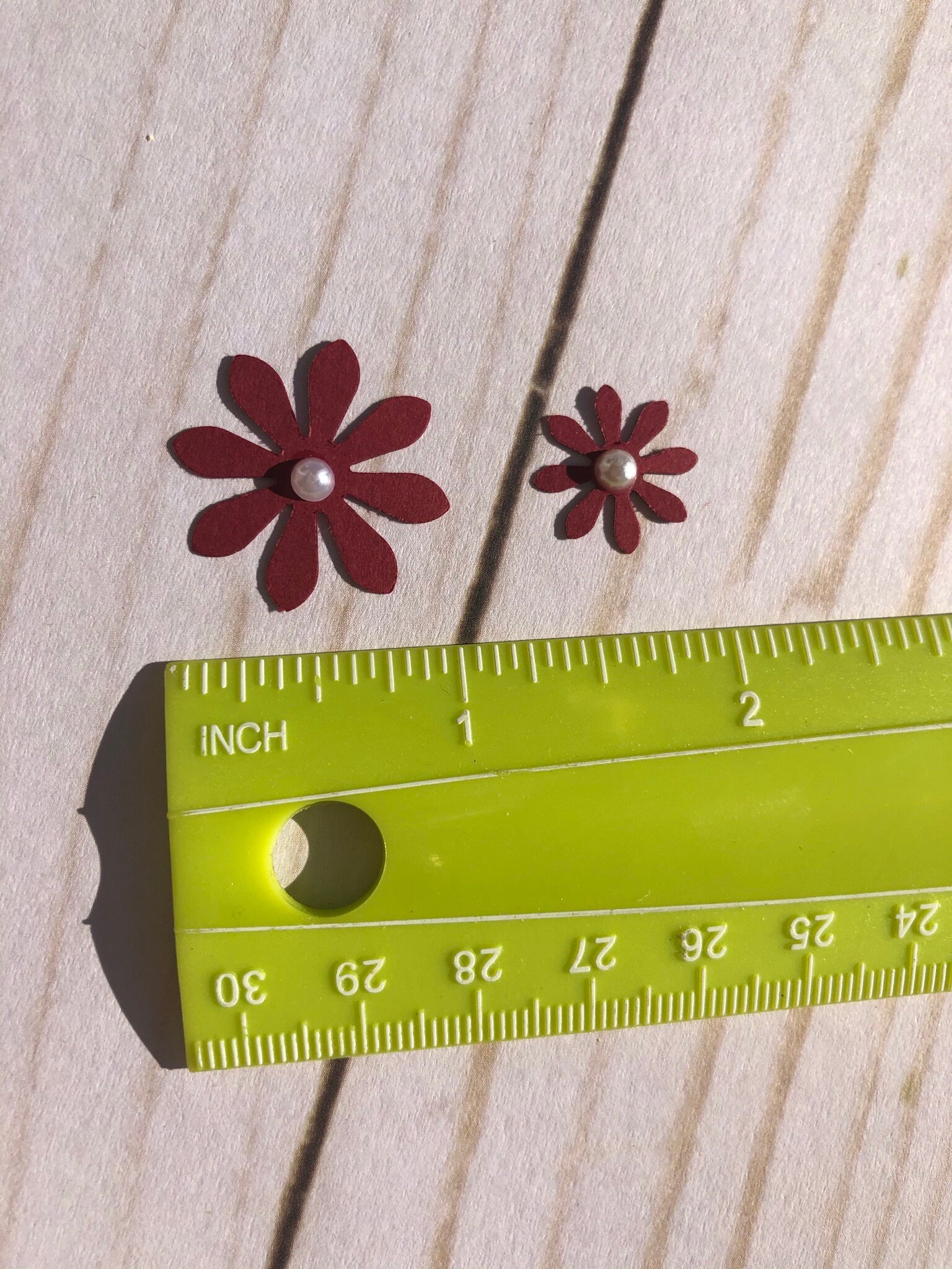 Handmade Red Paper Flowers, Embellishments, Card-making, Scrapbooking ...