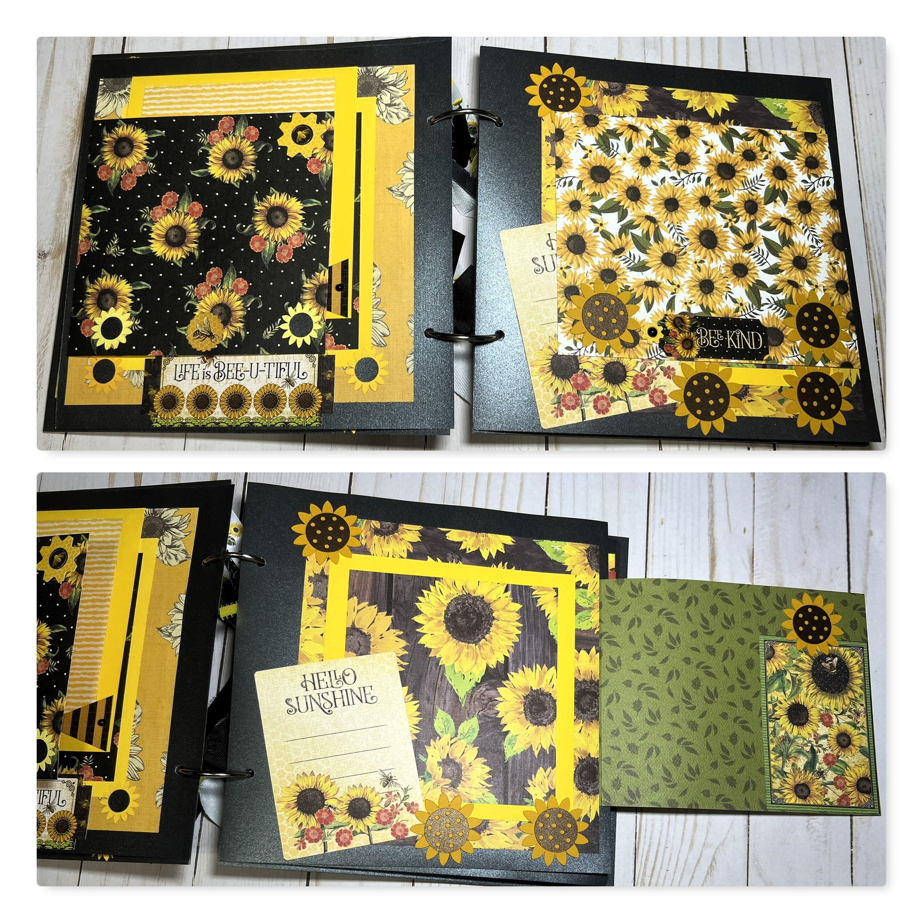 SUNFLOWER Scrapbook Album 8x8 Junk Journal 12 Pages - Etsy