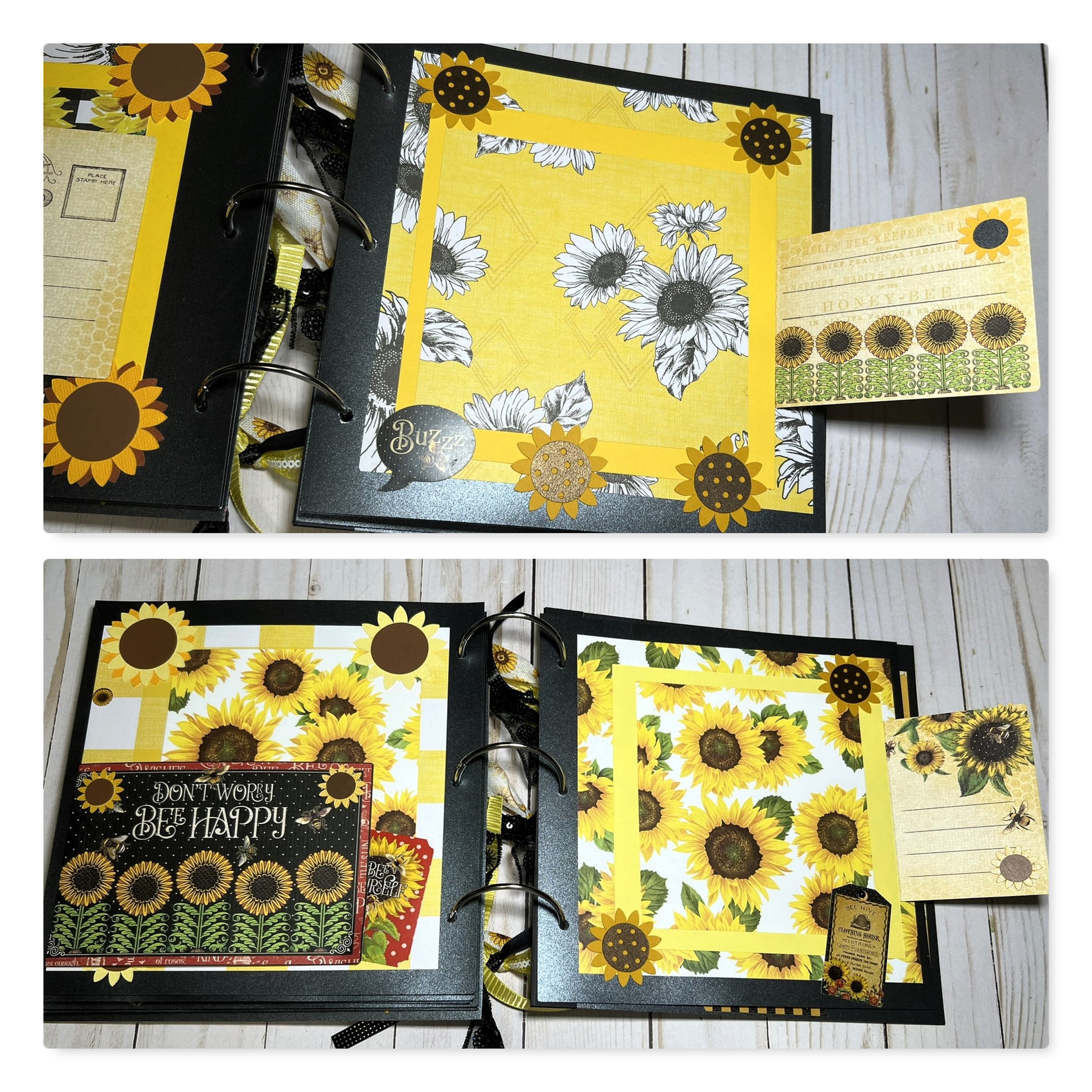 SUNFLOWER Scrapbook Album 8x8 Junk Journal 18 Pages - Etsy