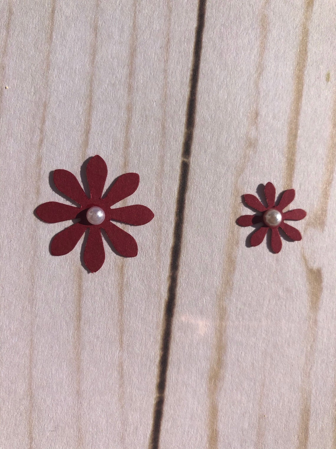 Handmade Red Paper Flowers, Embellishments, Card-making, Scrapbooking ...