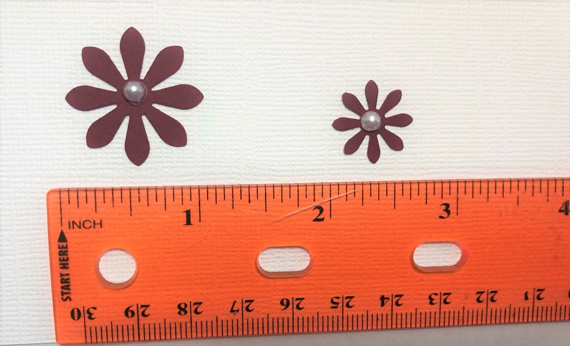 Handmade Red Paper Flowers, Embellishments, Card-making, Scrapbooking ...