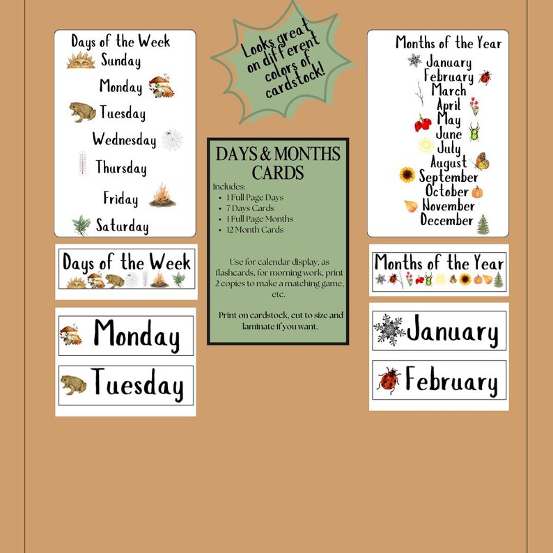 Nature Learning Bundle | Flashcards Worksheets Toddler Preschool ...