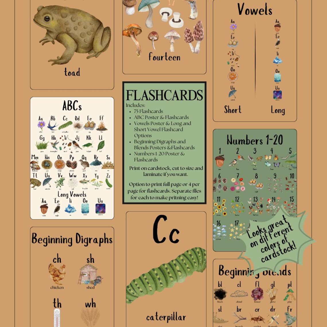 Nature Learning Bundle | Flashcards Worksheets Toddler Preschool ...