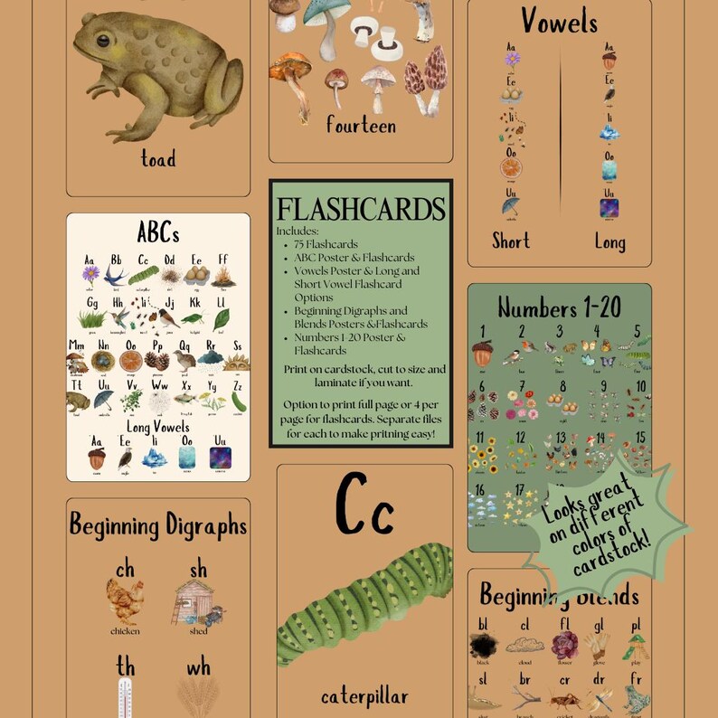 Nature Learning Bundle | Flashcards Worksheets Toddler Preschool ...
