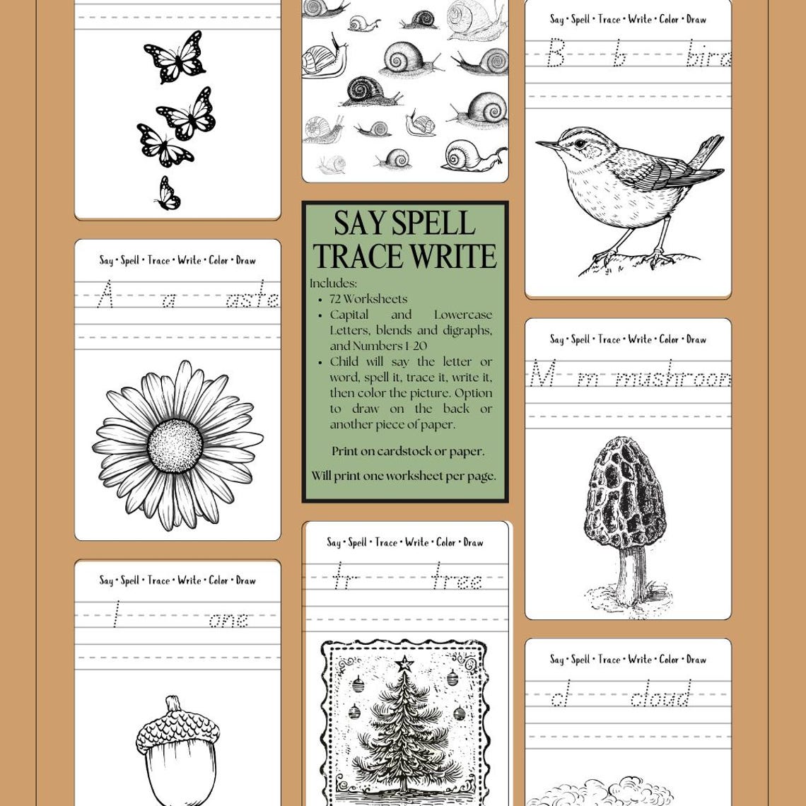 Nature Learning Bundle | Flashcards Worksheets Toddler Preschool ...