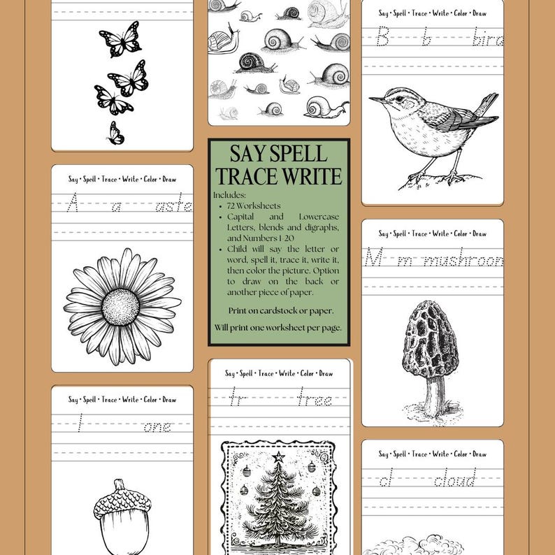 Nature Learning Bundle | Flashcards Worksheets Toddler Preschool ...