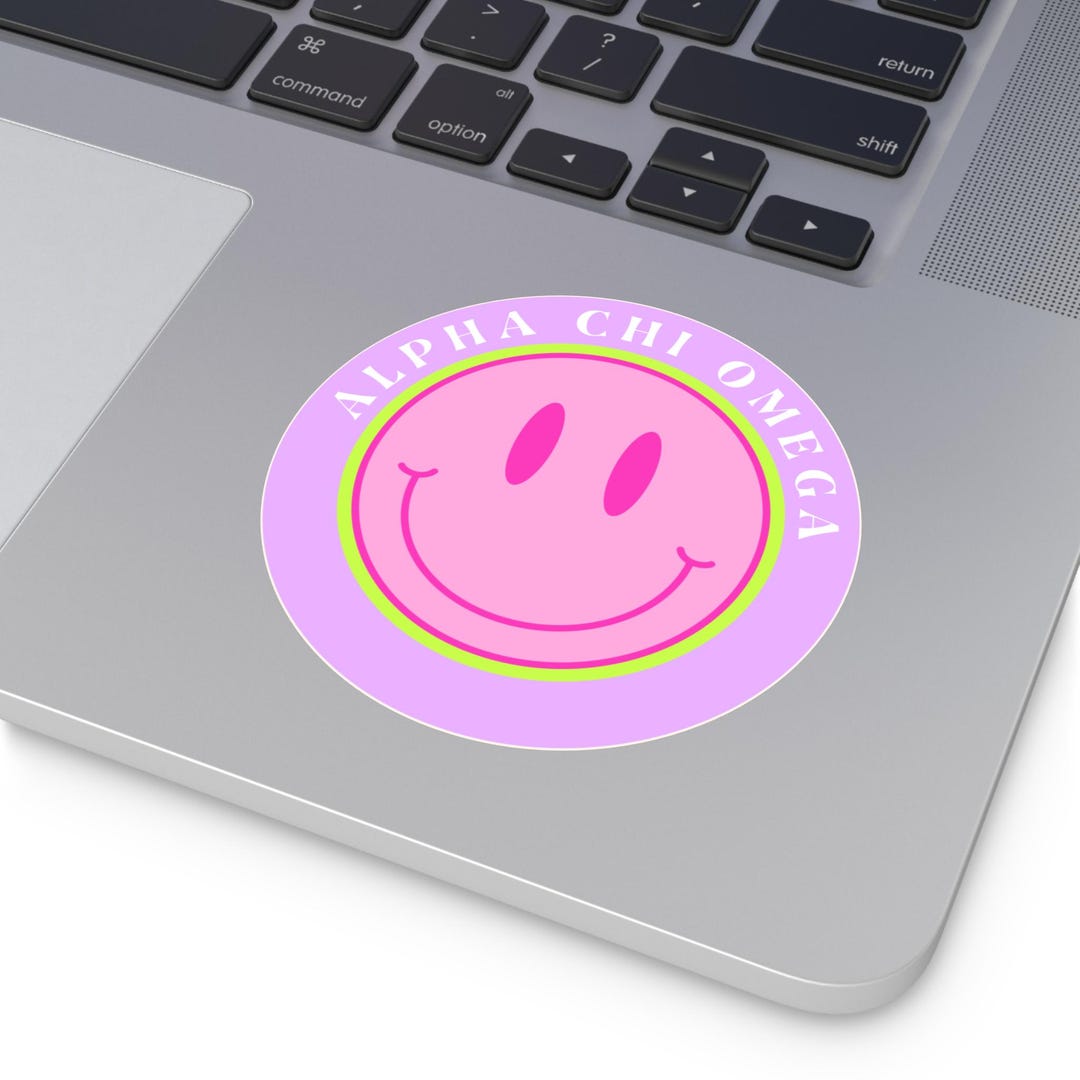 Sorority Sticker, AXO Smiley Face Vinyl Decal for Computer, Greek Life ...
