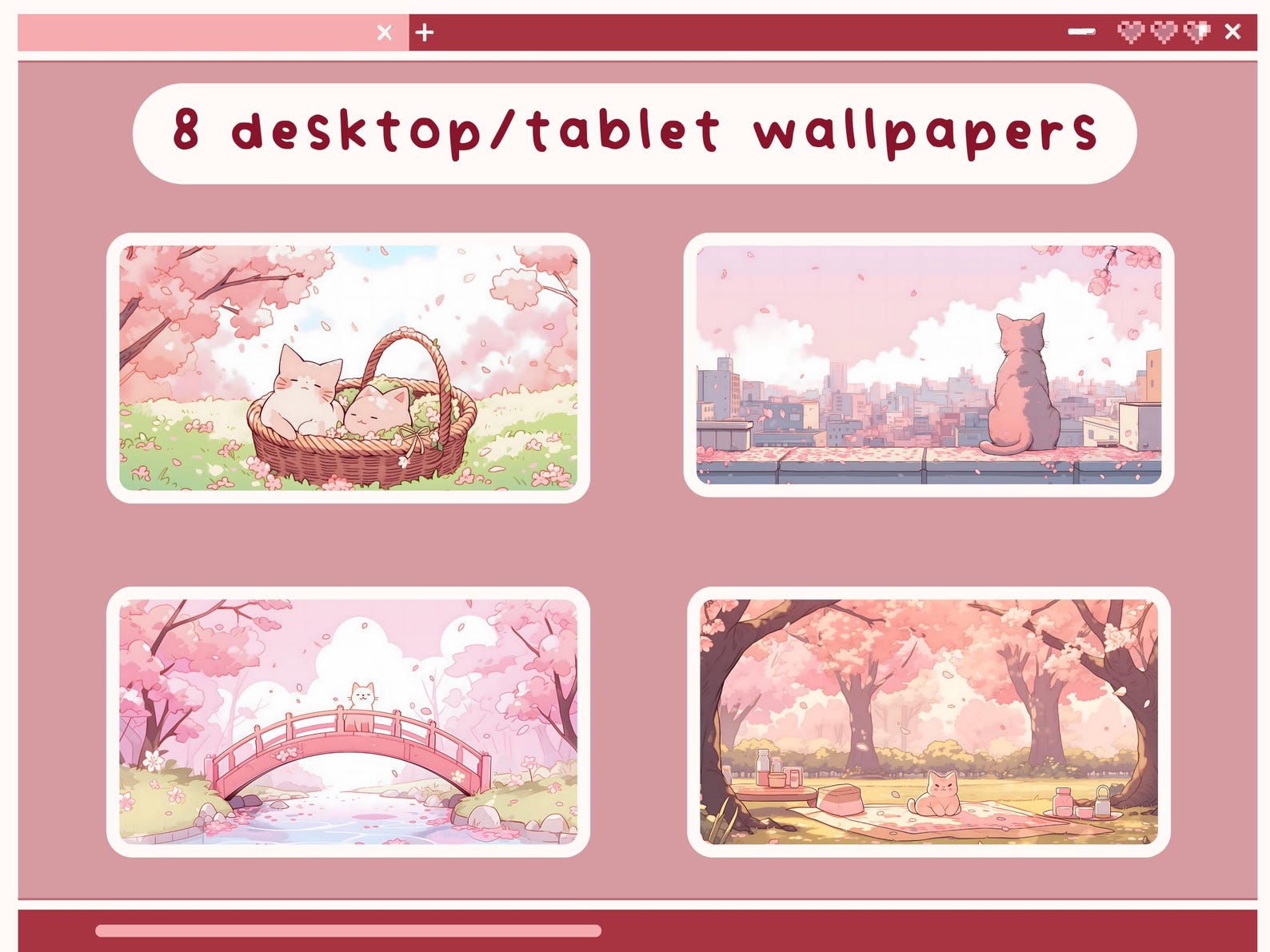 Sakura Cats Pink Wallpaper Cute Aesthetic Pastel Wallpapers Cats Lofi ...